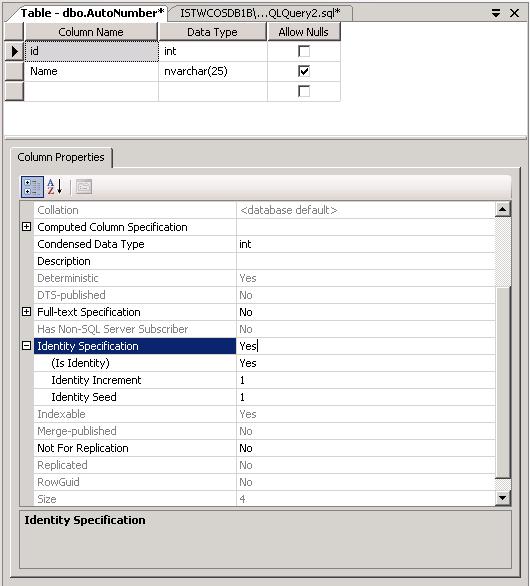 Set SQL Identity Column (SQL Autonumber) in SQL Server 2005 Set SQL Identity Column (SQL Autonumber) in SQL Server 2005