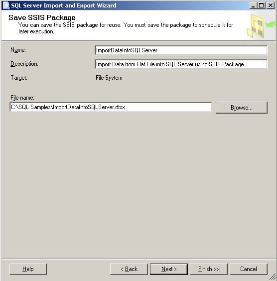 Sql Server Import Data Using Sql Server Import Export Data Wizard Ssis Package