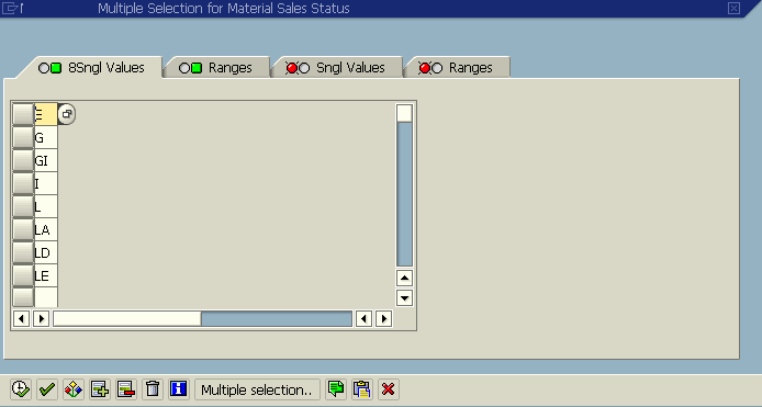 Set Default Single Values List for SAP Selection Screen Parameter Set Default Single Values List for SAP Selection Screen Parameter
