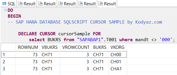 Create Sample SQLScript Cursor on SAP HANA Database Create Sample SQLScript Cursor on SAP HANA Database