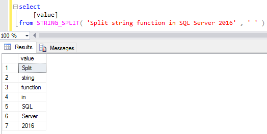 SQL Server 2016 Split String Function STRING_SPLIT SQL Server 2016 Split String Function STRING_SPLIT