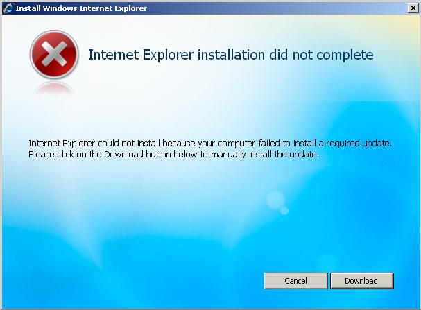 Windows Internet Explorer 8 Installation Screenshots